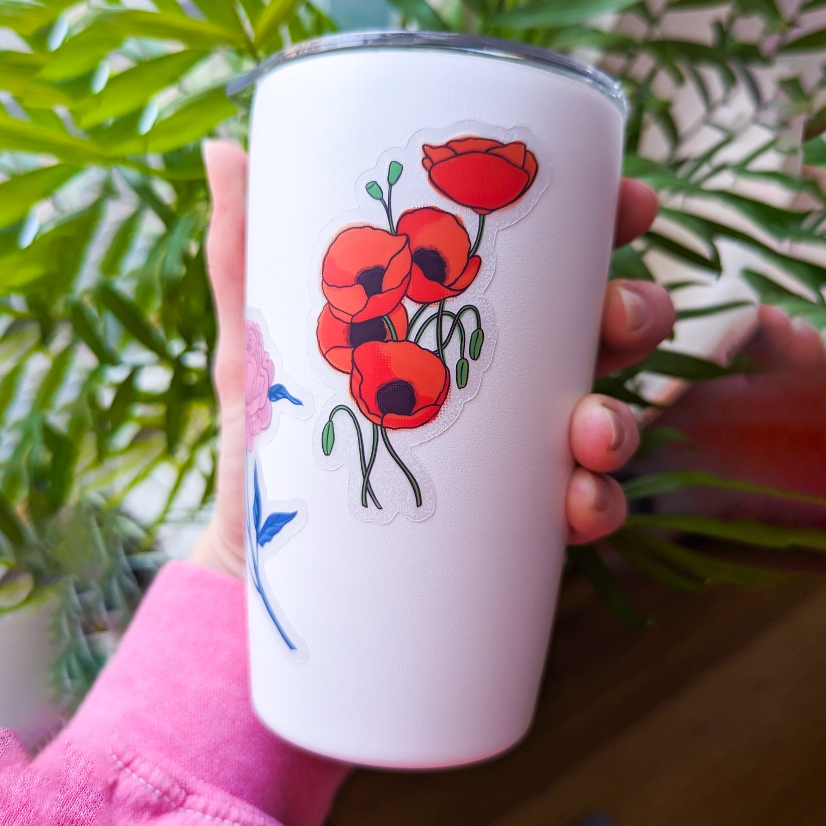 Red Poppies Sticker, Spring Poppies Sticker, Colorful Flowers Vinyl ...